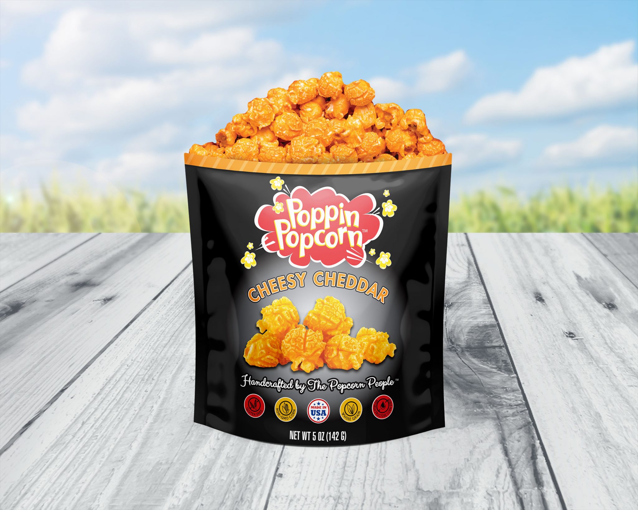 Cheesy Cheddar – Individual Size – Poppin Popcorn