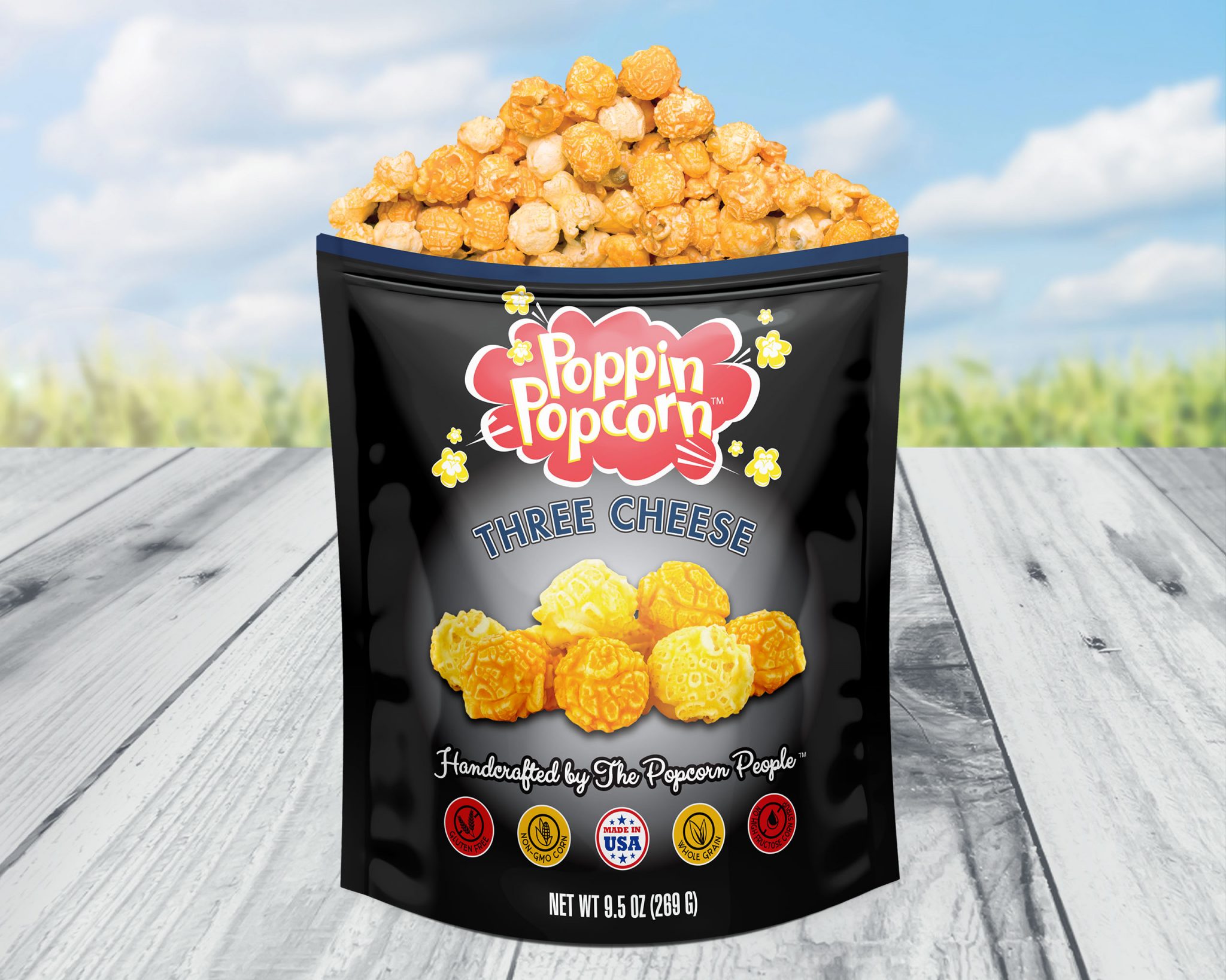 Three Cheese – Family Size – Poppin Popcorn