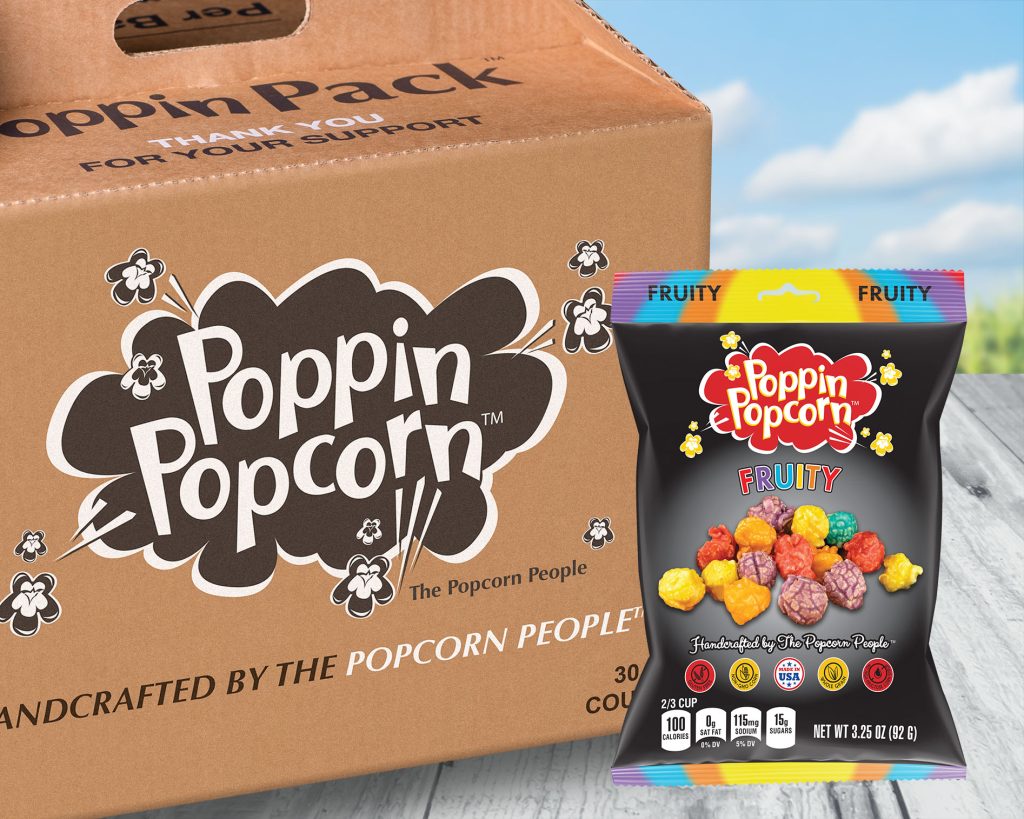 Fruity – Snack Size | 4 – 30 ct Carriers – Poppin Popcorn