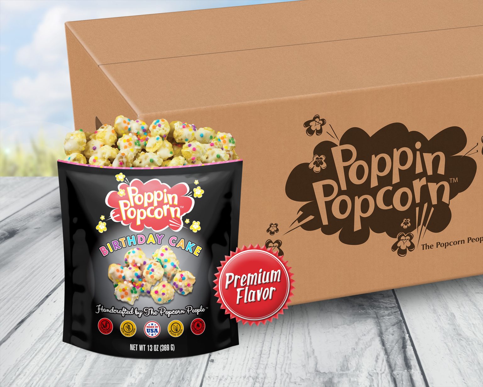 Birthday Cake Popcorn Premium | 24 ct Case – Poppin Popcorn